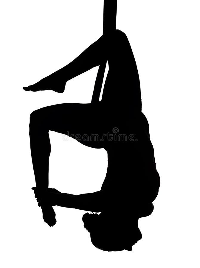 Aerial Silk Dancer in Silhouette Stock Illustration - Illustration of ...