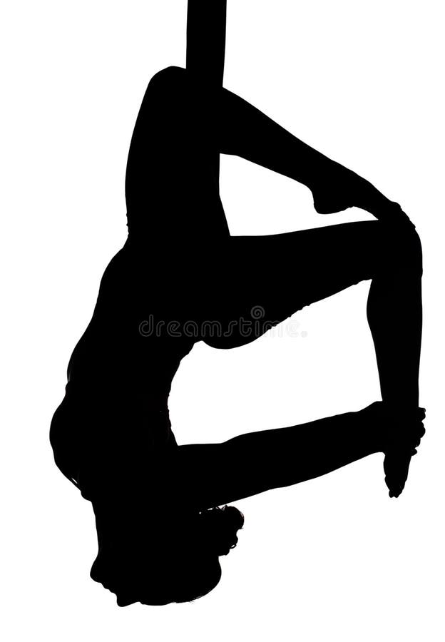 Aerial Silk Dancer in Silhouette Stock Illustration - Illustration of ...