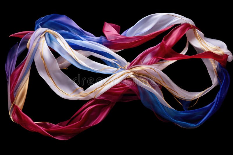 Aerial Silk Ribbons Intertwined in Mid-air Stock Image - Image of ...