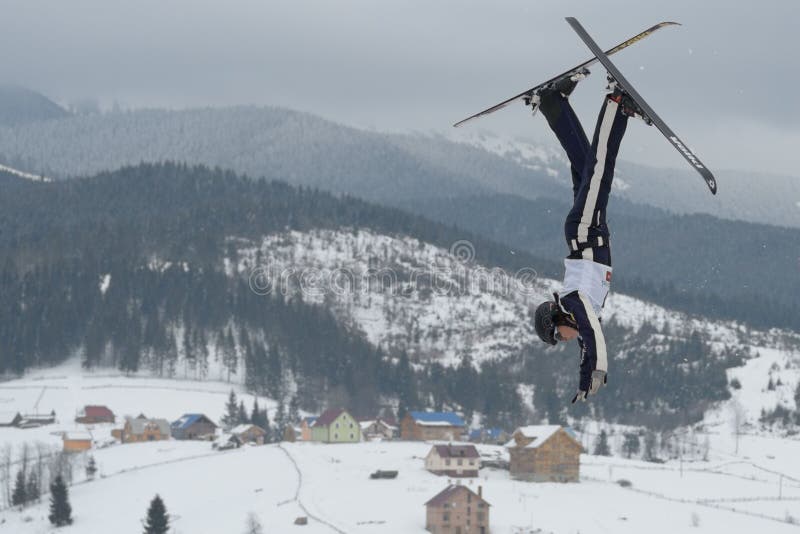 Aerial skiing editorial stock photo. Image of actions - 29499233