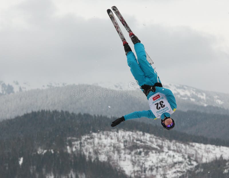 Aerial skiing editorial photography. Image of competitions - 29499467