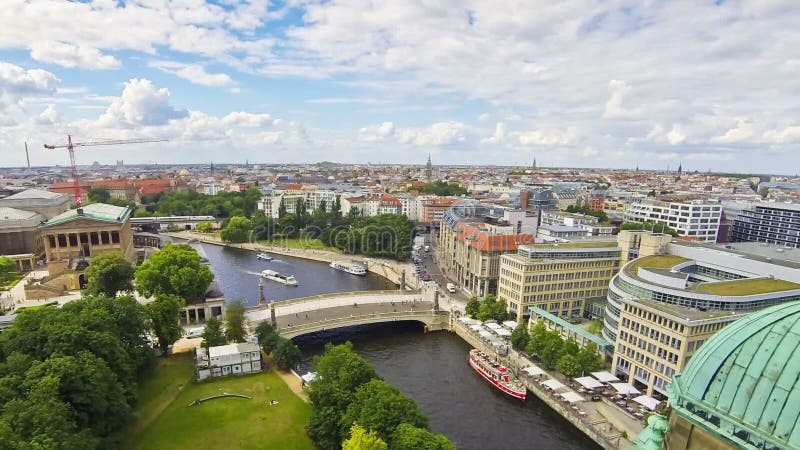 Aerial Skyline View of Berlin City and Spree River, Germany Stock Video ...