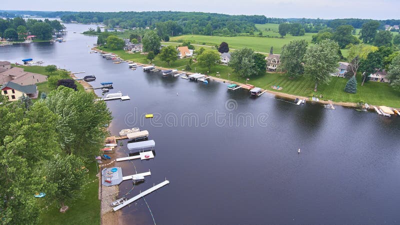 Aerial of Small Country Lake with Lake Properties Editorial Stock Photo ...