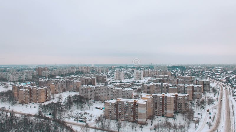 Aerial Socialist Soviet Panel Buildings at Winter Stock Footage - Video ...