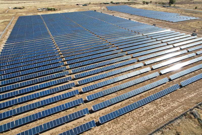 Large Solar Panel Array Generating Power from the Sun in the Desert ...