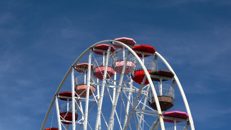 Aerial of a Spinning Ferris Wheel with Empty Seats Stock Footage ...