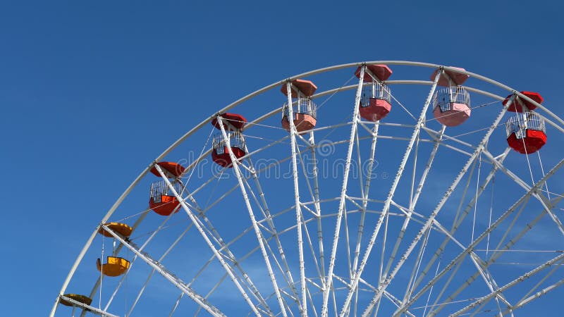 Aerial of a Spinning Ferris Wheel with Empty Seats Stock Video - Video ...