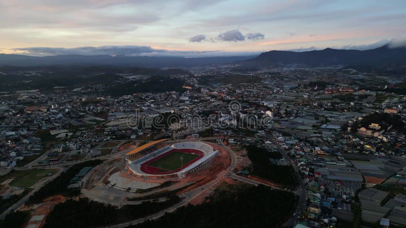 Aerial Splendor: Captivating Views of Da Lat Stadium Stock Footage ...