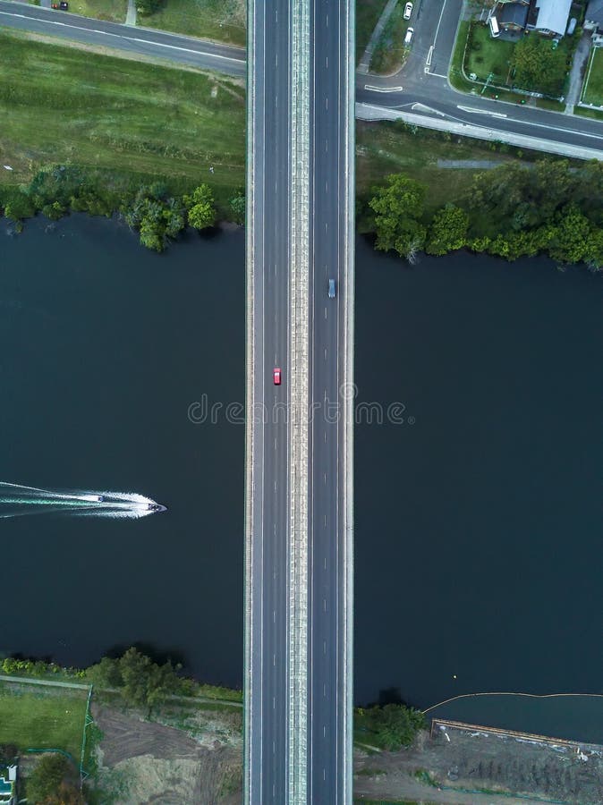 Aerial Symmetric Shot of a Bridge Stock Photo - Image of architecture ...
