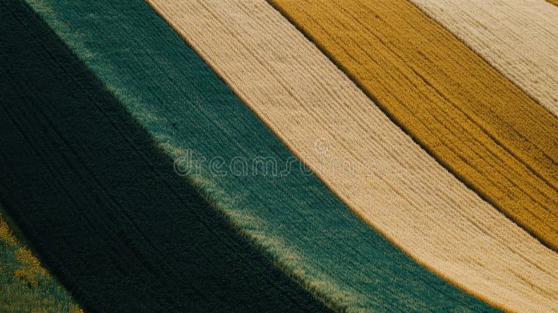 Aerial Tapestry: Agricultural Fields in Linear Patterns Stock Image ...