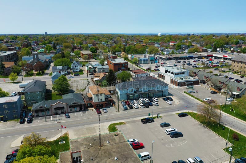 Aerial of Thorold, Ontario, Canada in Early Spring Stock Photo - Image ...