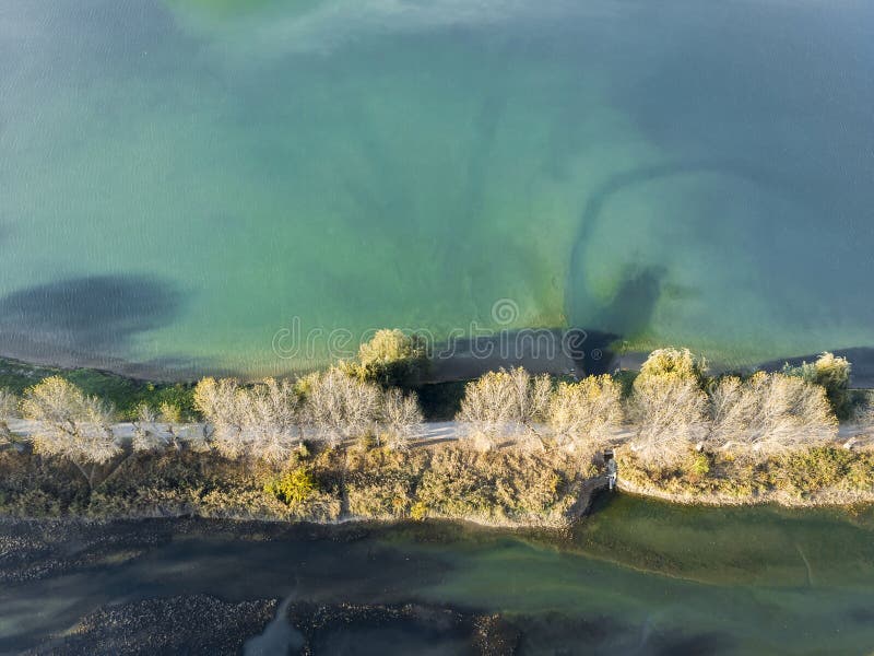 Aerial Top Down 4k Beautiful View of Walkway in the Park between the ...