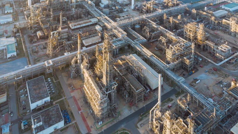 Aerial Top Down Photo of Petroleum Refinery Stock Photo - Image of ...