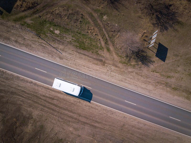 Aerial Top Down Shot of Car on the Road. Stock Photo - Image of scenics ...