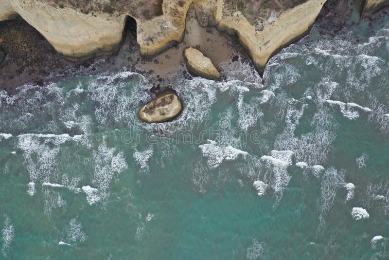 Aerial Top Down View of the Beach of the Pacific Ocean Stock Image ...