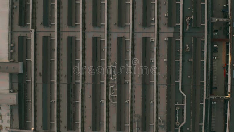 Aerial Top Down View of a Big Car Factory in the Evening Stock Image ...