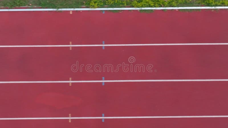 Aerial Top Down View of an Empty Running Track, Showcasing the Pristine ...
