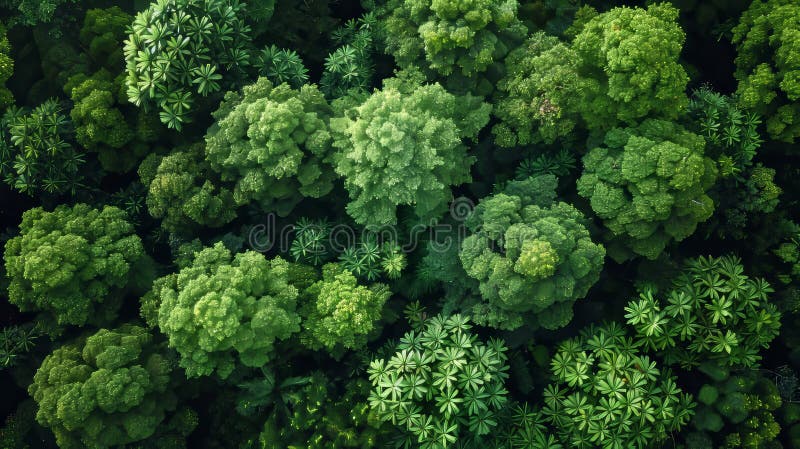 An Aerial Top-down View of a Green Forest. Stock Image - Image of ...
