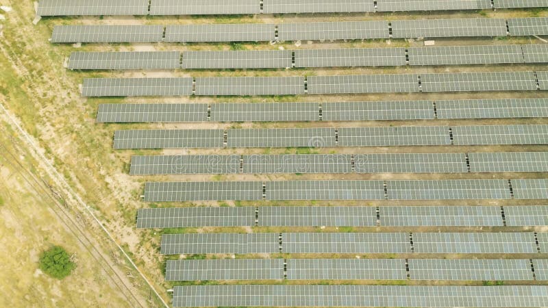 Aerial Top View of a Solar Panels Power Plant. Photovoltaic Solar ...