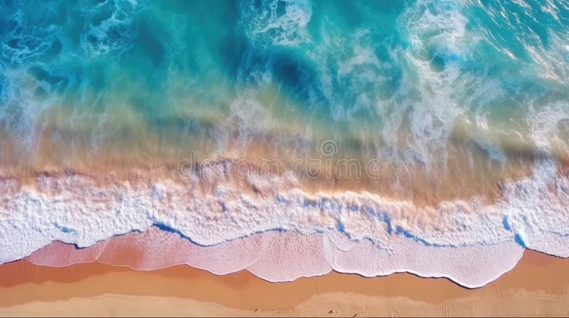Aerial Top Down View of Ocean Waves Stock Illustration - Illustration ...