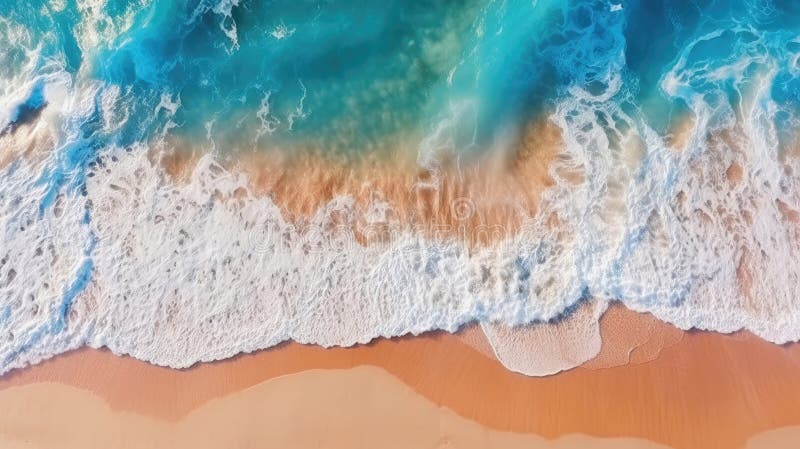Aerial Top Down View of Ocean Waves Stock Illustration - Illustration ...