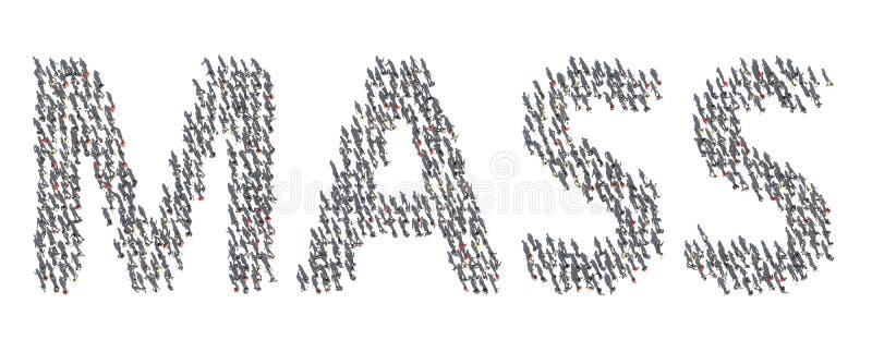 Aerial Top Down View of People and Their Shadows Making Up MASS Word ...