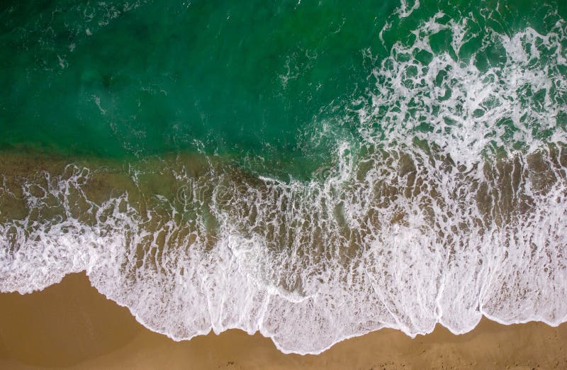 Aerial Top Down View on a Sandy Beach with Sea Stock Image - Image of ...