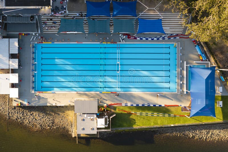Aerial View of Swimming Pool Stock Photo - Image of wellness, exercise ...