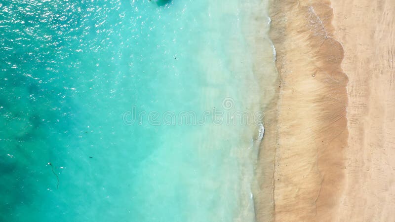 Aerial Top Down View To Azure Ocean and Beach Stock Photo - Image of ...