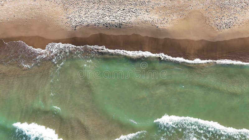 Aerial Top View of Beach and Ocean Waves. Aerial View of a Sandy Beach ...
