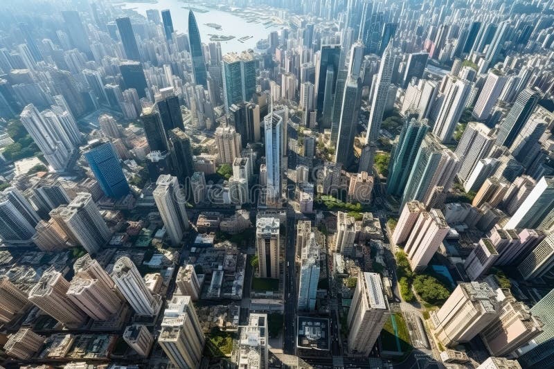 Aerial Top View at a Big Metropolis City Stock Illustration ...