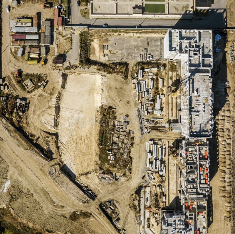 Aerial Top View Building Project Work Flat Lay Concept F Stock Photo ...