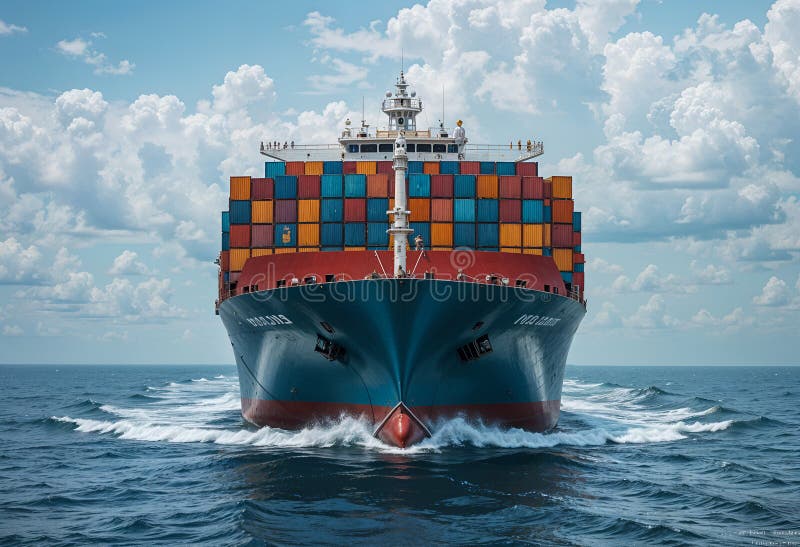 Aerial Top View of Cargo Container Ship: Global Freight Shipping and ...