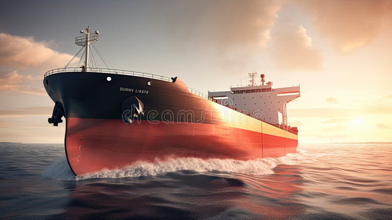 Aerial View of Cargo Ship in Sea. Stock Illustration - Illustration of ...