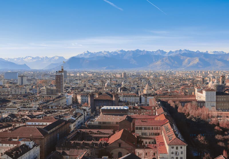 Aerial Top View Cityscape of Turin in Italy Stock Image - Image of ...