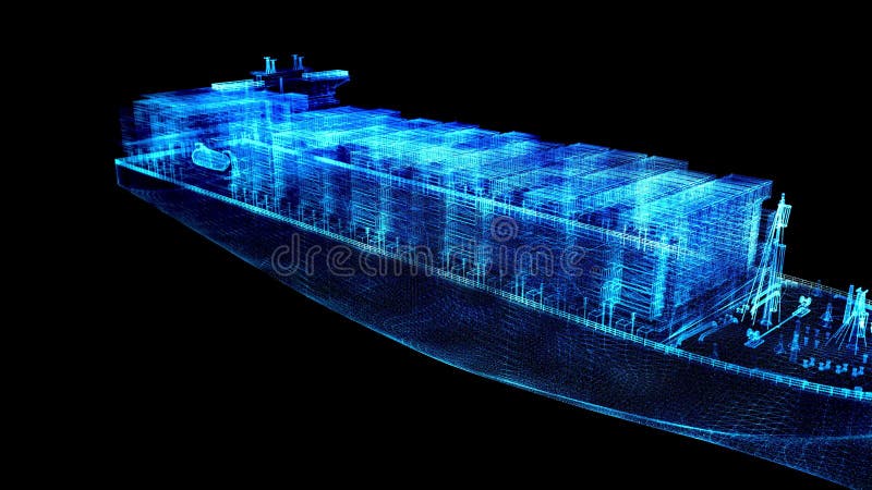 Aerial Top View Container Ship Full Load Container for Logistics Import ...