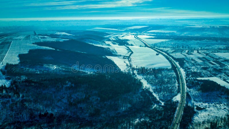 Aerial or Top View from a Drone on a Highway Stock Photo - Image of ...