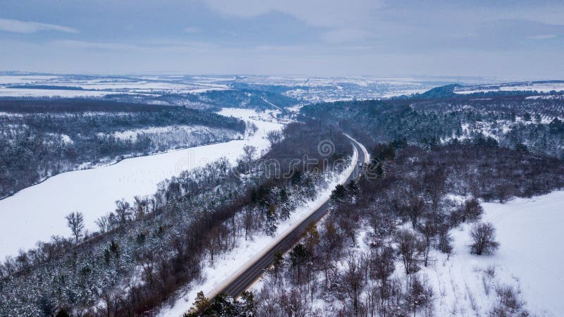 Aerial or Top View from a Drone on a Highway Stock Image - Image of ...