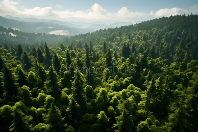Aerial Top View Forest Tree, Rainforest Ecosystem and Healthy ...