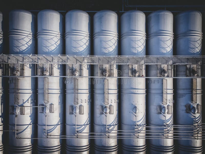 Aerial Top View of Fuel Storage Tanks. Stock Photo - Image of aerial ...