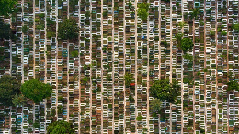 Aerial Top View of a Graveyard Stock Photo - Image of backdrop ...