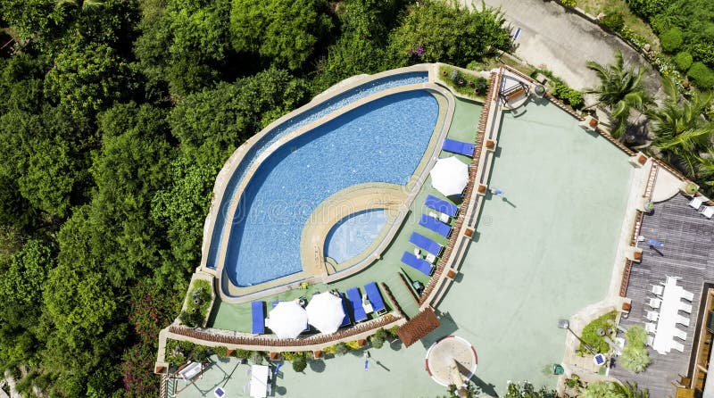 Aerial Top View of Infinity Pool on the Bright Summer Day Stock Photo ...