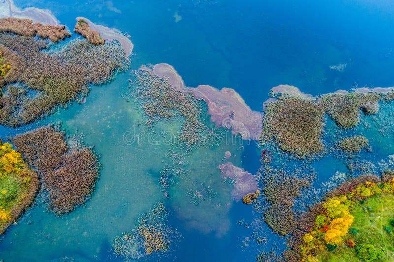 Aerial top view of lake stock image. Image of outdoors - 103799567