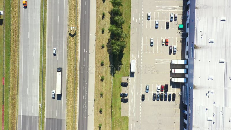 Logistics Park with Warehouse, Loading Hub and Many Semi Trucks with ...