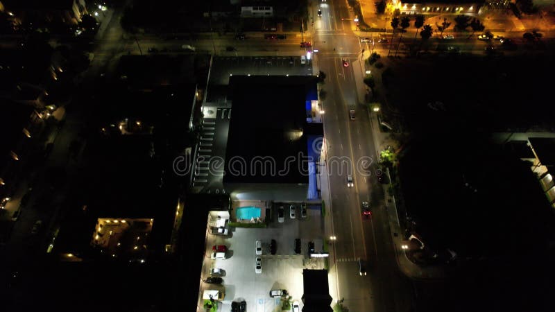 Aerial Top View of a Night City Stock Video - Video of road, cityscape ...