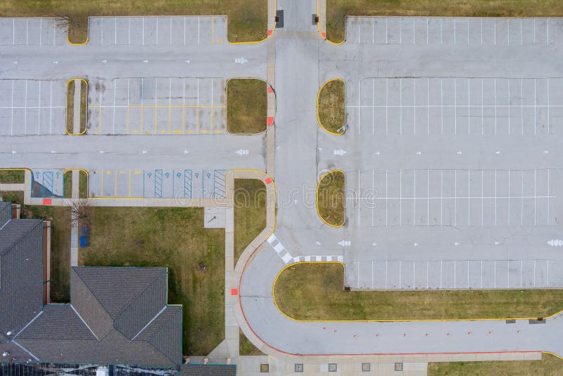 Aerial Top View the Parked Near the High School Stock Photo - Image of ...