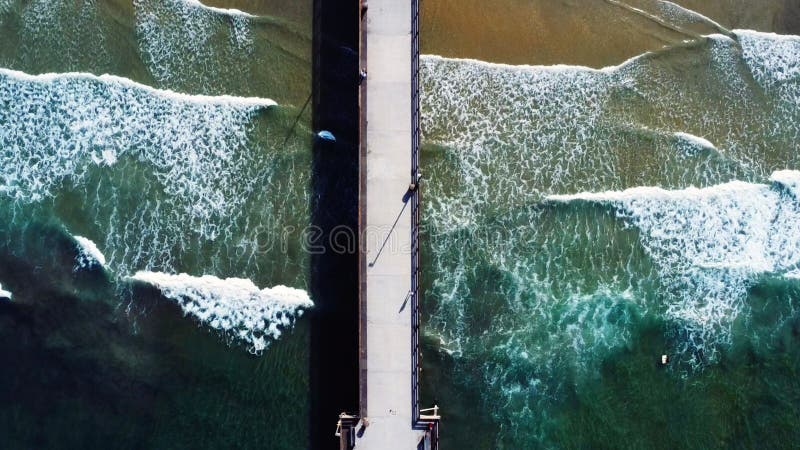Aerial Top View of the Pear Over the Beach Stock Image - Image of ...