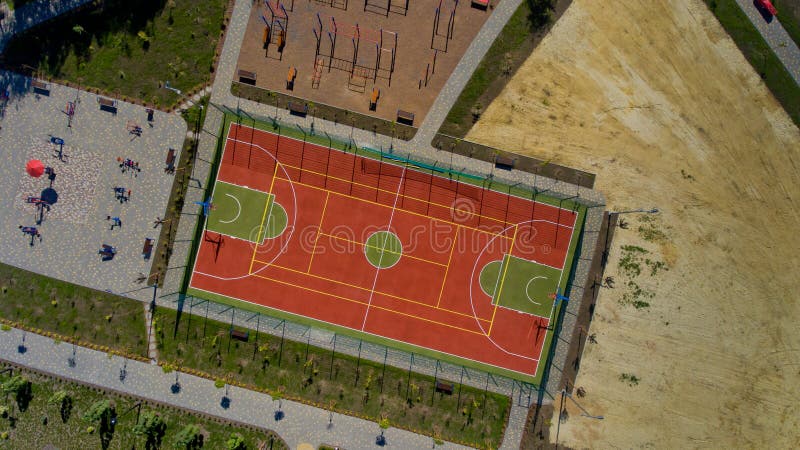 Aerial Top View of the Stadium. Stock Photo - Image of ground, court ...