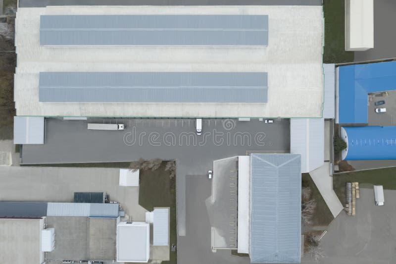 Aerial Top View of Warehouse. Logistics Center Stock Photo - Image of ...