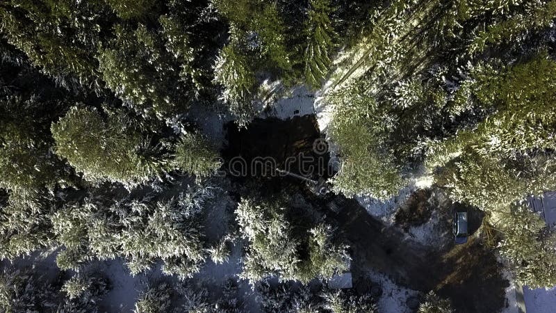 Aerial Top View of Work on a Construction Site during Winter. Clip ...